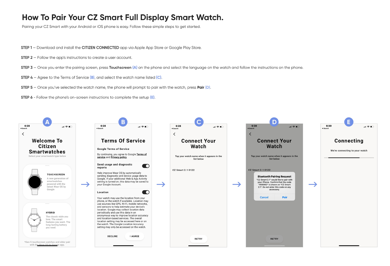 How do I set-up my CZ Smart Gen 2 touchscreen smartwatch? – Citizen ...