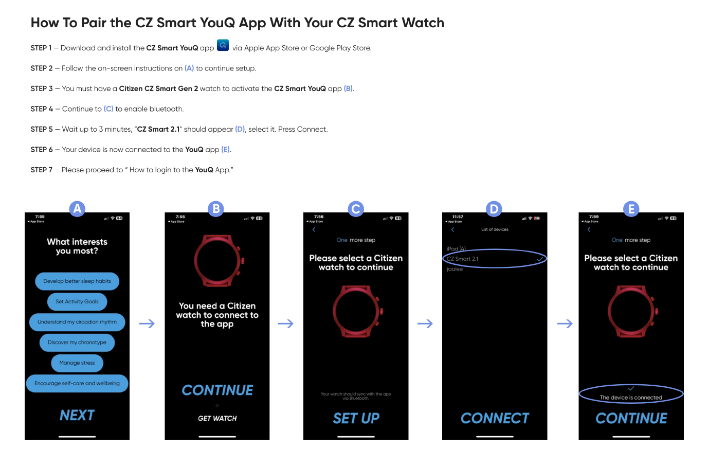 How do I set up my CZ Smart Gen 2 Hybrid watch? – Citizen Watch UK Help ...